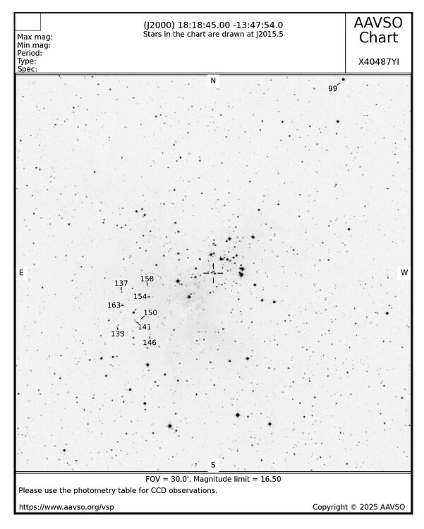 Comparison Star in M16 is Variable - Alerts - AAVSO